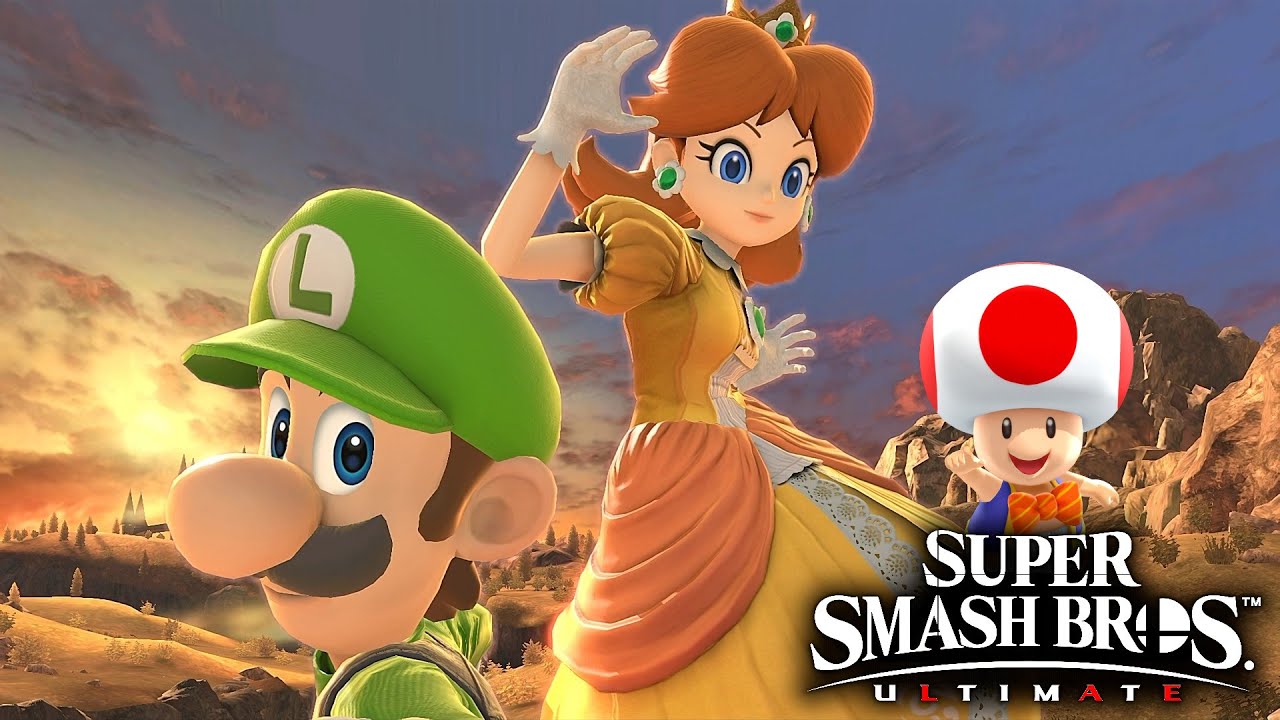 Super Smash Bros Ultimate Daisy Luigi and Toad Team Battle CPU Level 9 ...