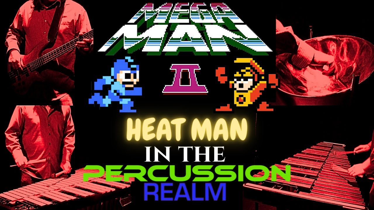 Mega Man 2 Heat Man Theme (Percussion Cover + Bass) - YouTube
