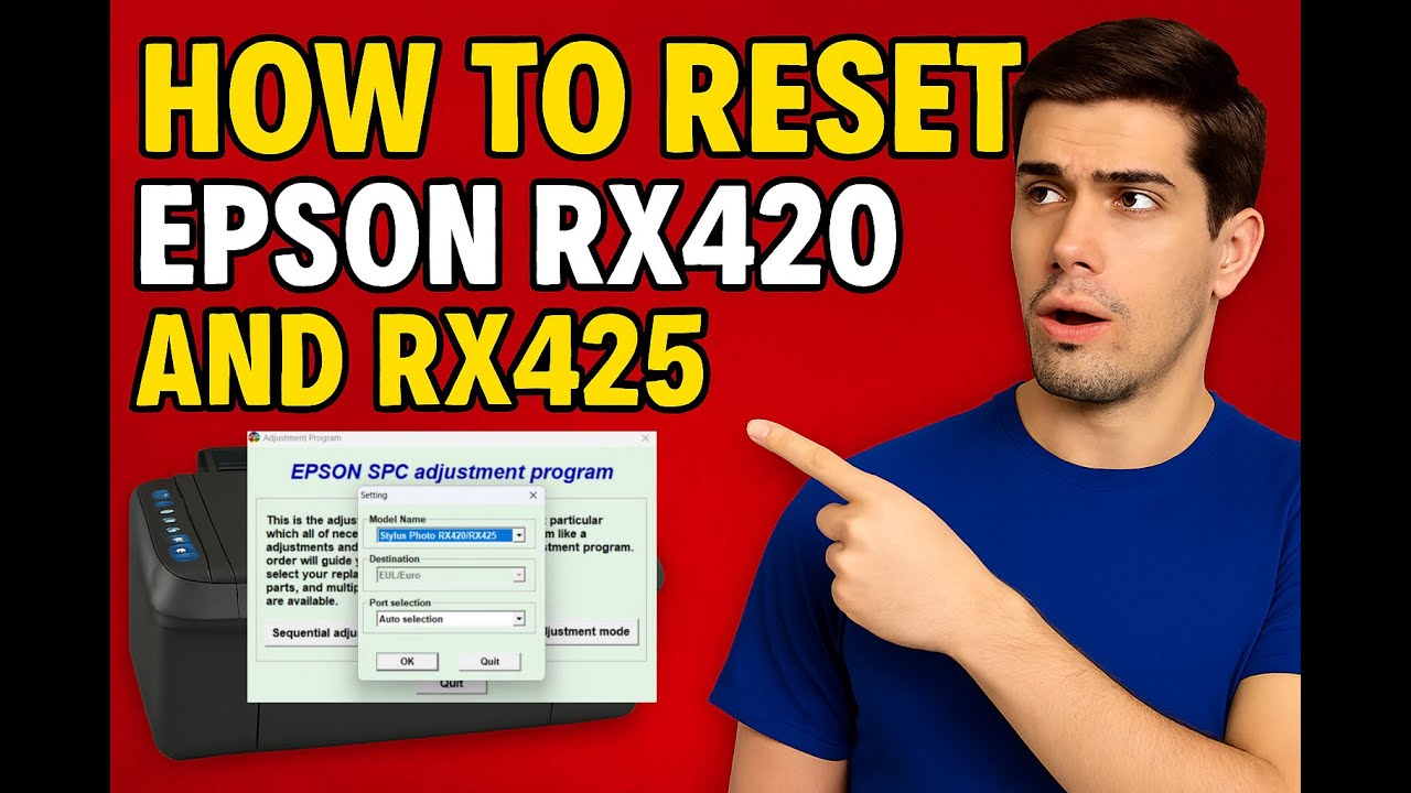 How to Reset Epson RX420 and RX425 - YouTube