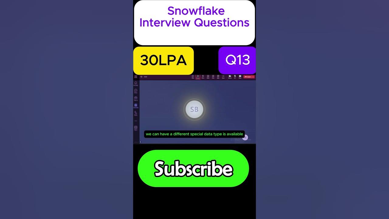 Snowflake Interview Questions and Answers || Data Engineer || SQL || Q13 - YouTube