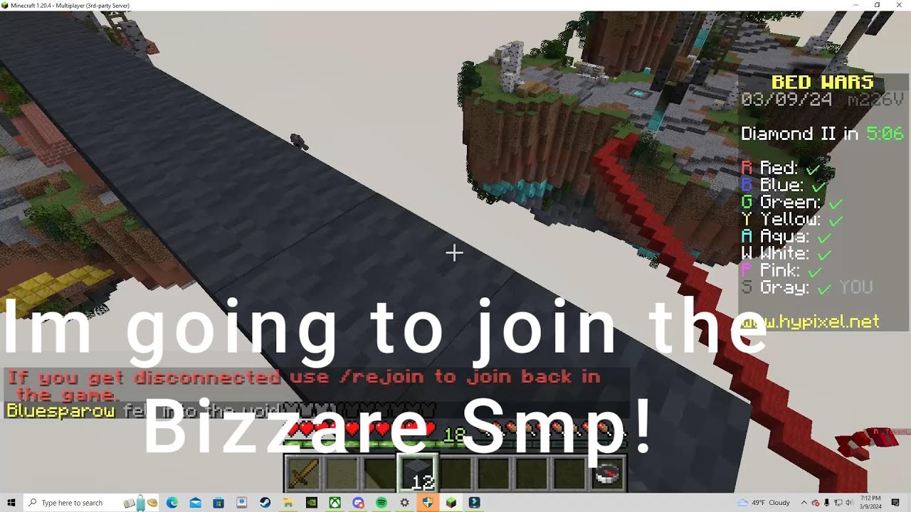 Im joining the Bizzare Smp - YouTube