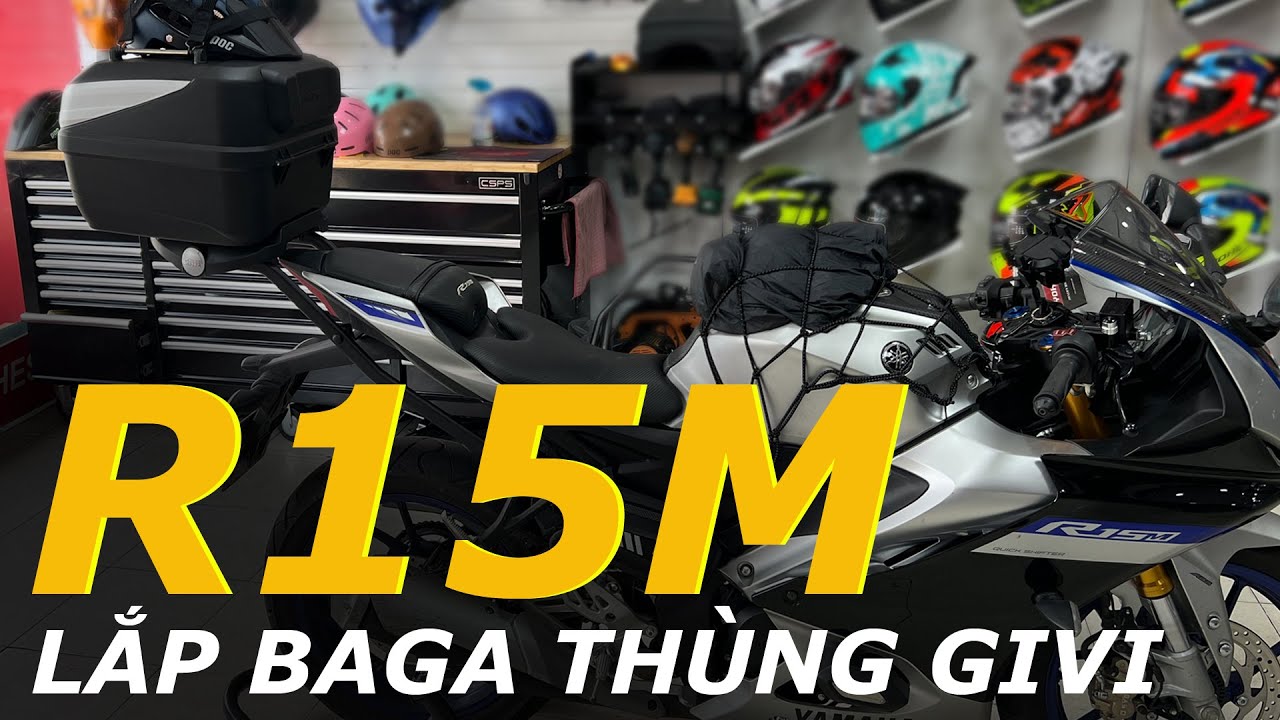 Yamaha R15M Lắp Baga Givi, Thùng Givi Tại Yohe Shop - YouTube