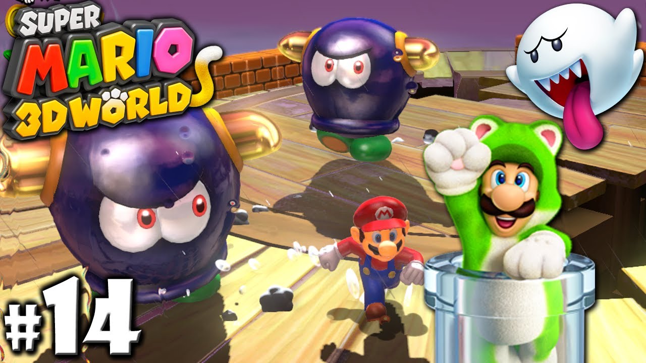 Super Mario 3D World: 2P Co-Op! - Boo Bully Boat PART 14 (Nintendo Wii ...