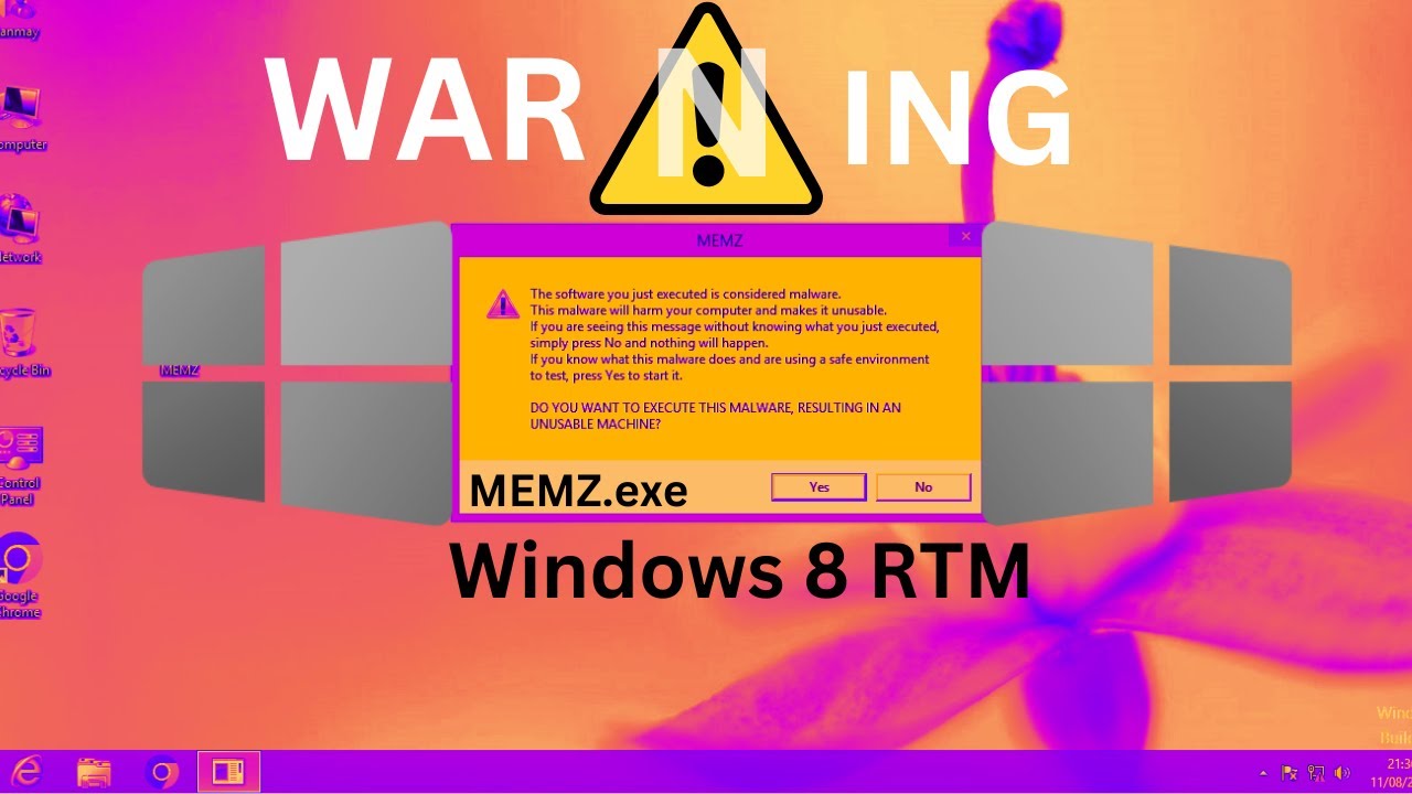 MEMZ.exe (prank) in Windows 8 RTM Version!!! - YouTube