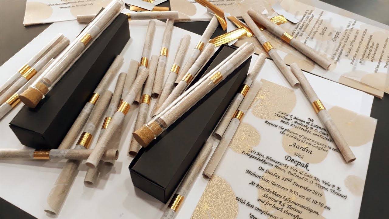 Glass Test Tube Scroll Wedding Invitation Card | Latest Customized ...