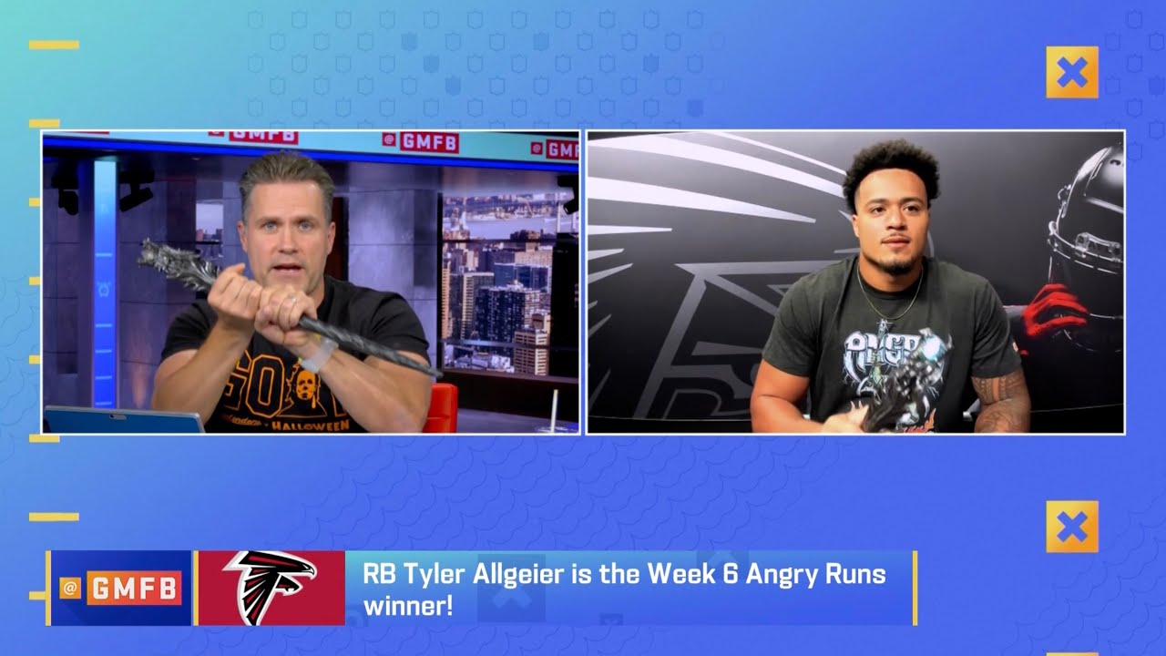 Angry Runs WINNER Tyler Allgeier joins 'GMFB' | Atlanta Falcons | NFL ...