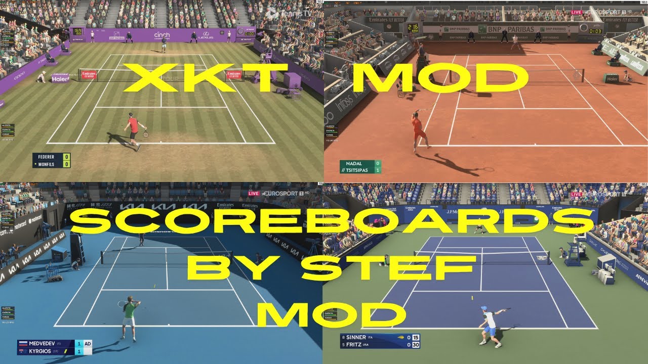 Tennis Elbow 4 XKT Mod + SCOREBOARDS BY STEF Mod | PS4/PS5 XBOX ONE and ...
