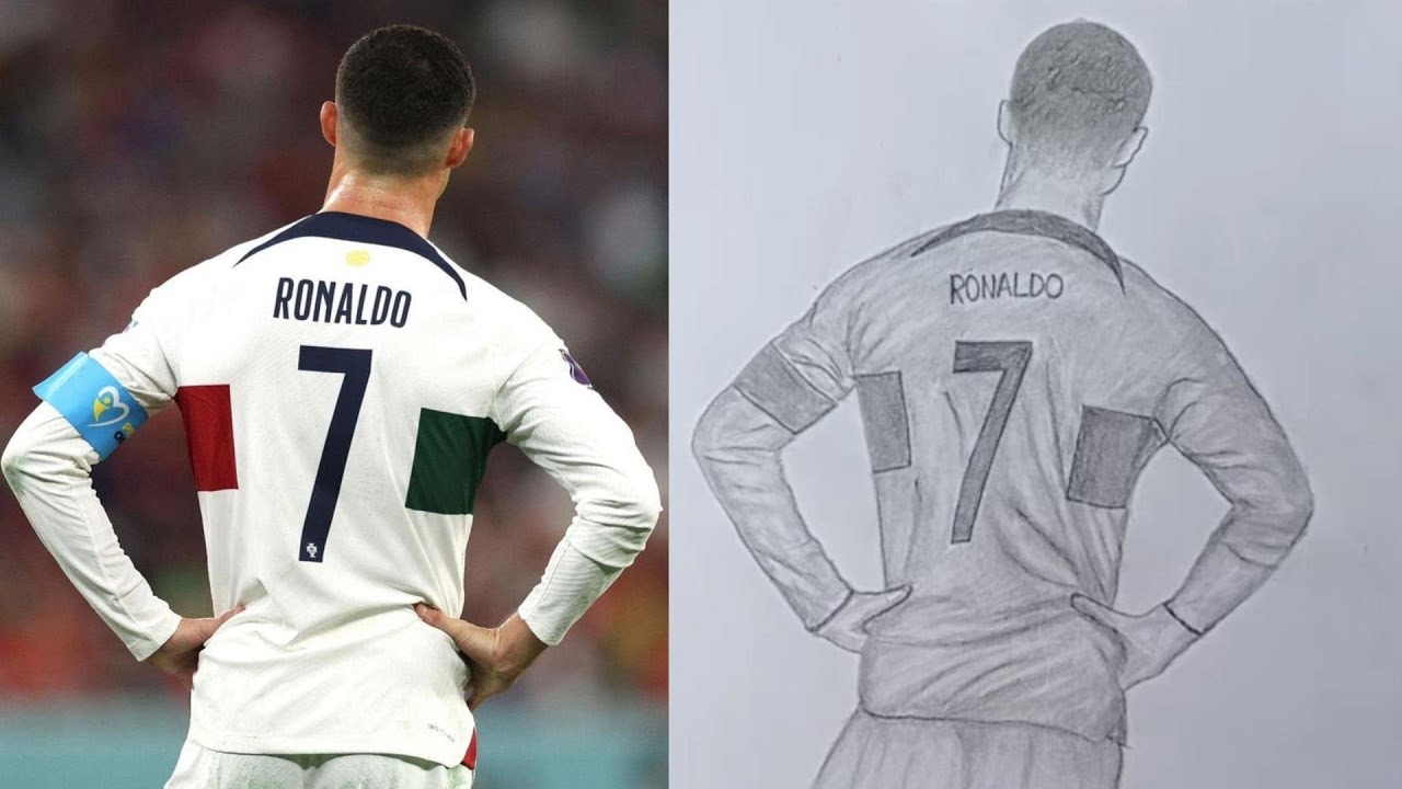 How to Draw Cristiano Ronaldo Half body Step by step easy - YouTube