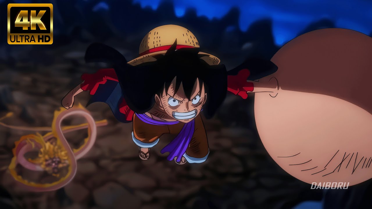 THIS IS 4K ANIME (One Piece 1050) - Luffy "Elephant Gun" Vs Kaido - YouTube