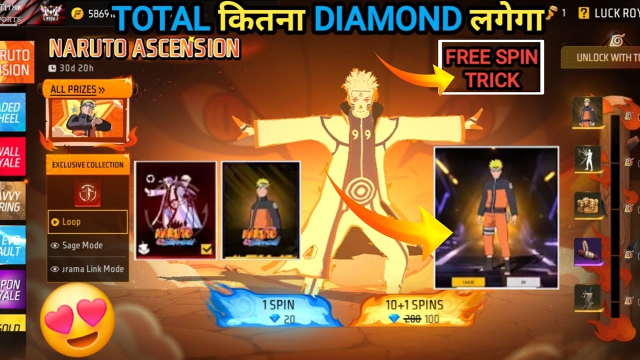 Naruto Ascension Event Free Fire | Unlock Naruto Bundle | Free Fire New ...