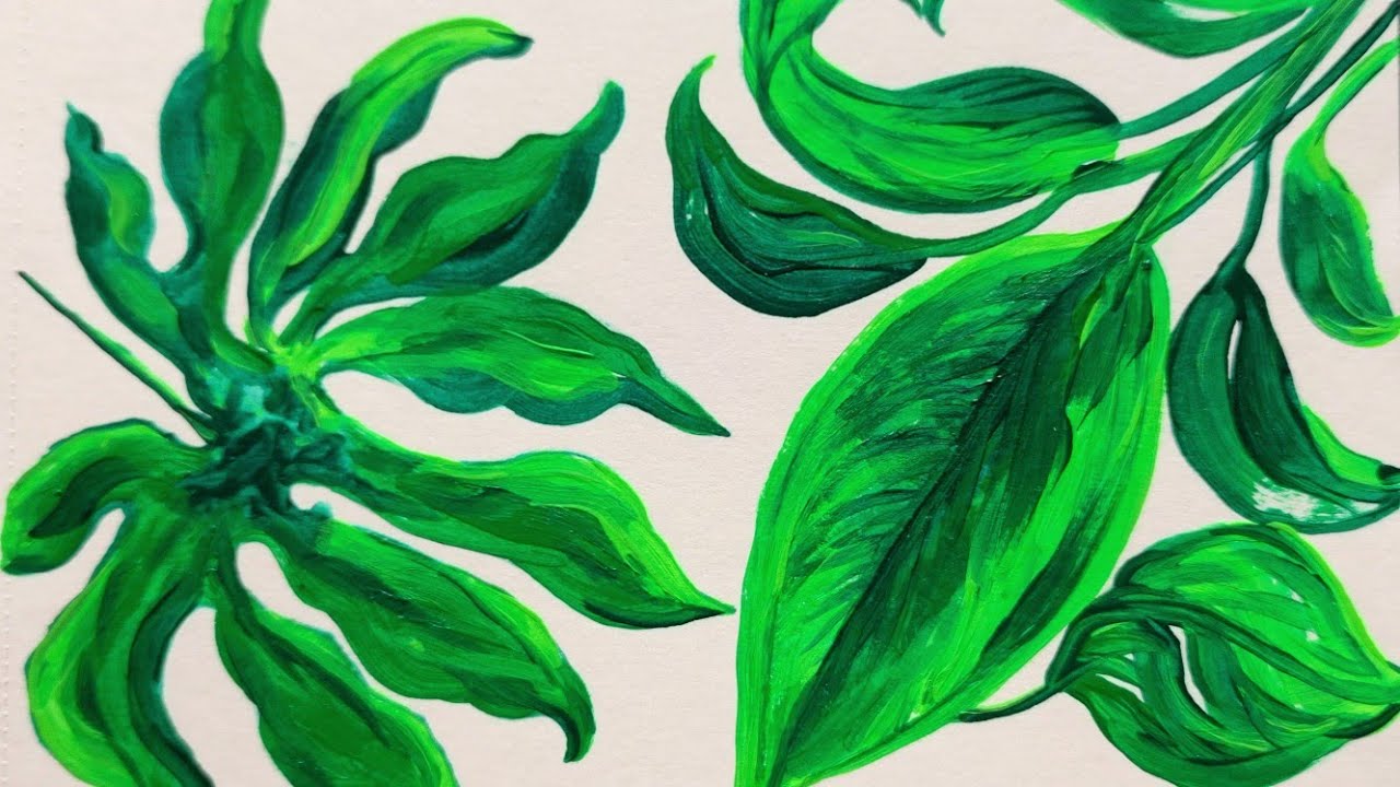 How to paint Leaf with Acrylics, Easy Acrylic Leaf Painting, Acrylic ...
