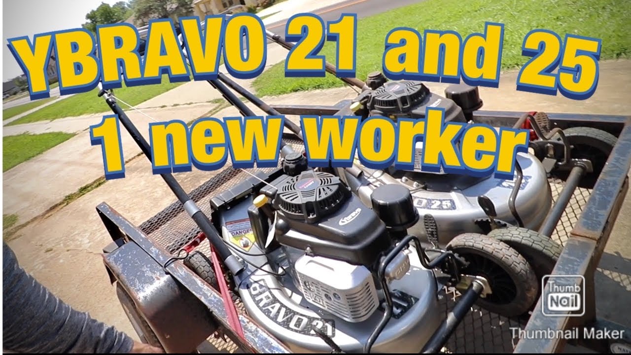 2 Ybravo mower's in 4x6 trailer - YouTube