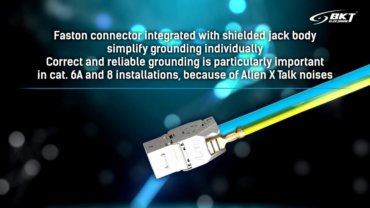 Faston connector integrated with shielded jack body simplify grounding ...