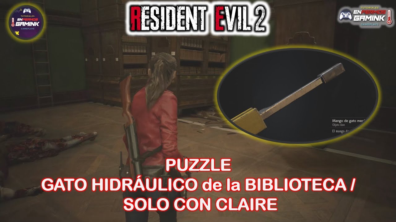 31. PUZZLE de GATO HIDRÁULICO de la BIBLIOTECA / CON CLAIRE 🎮 RESIDENT ...