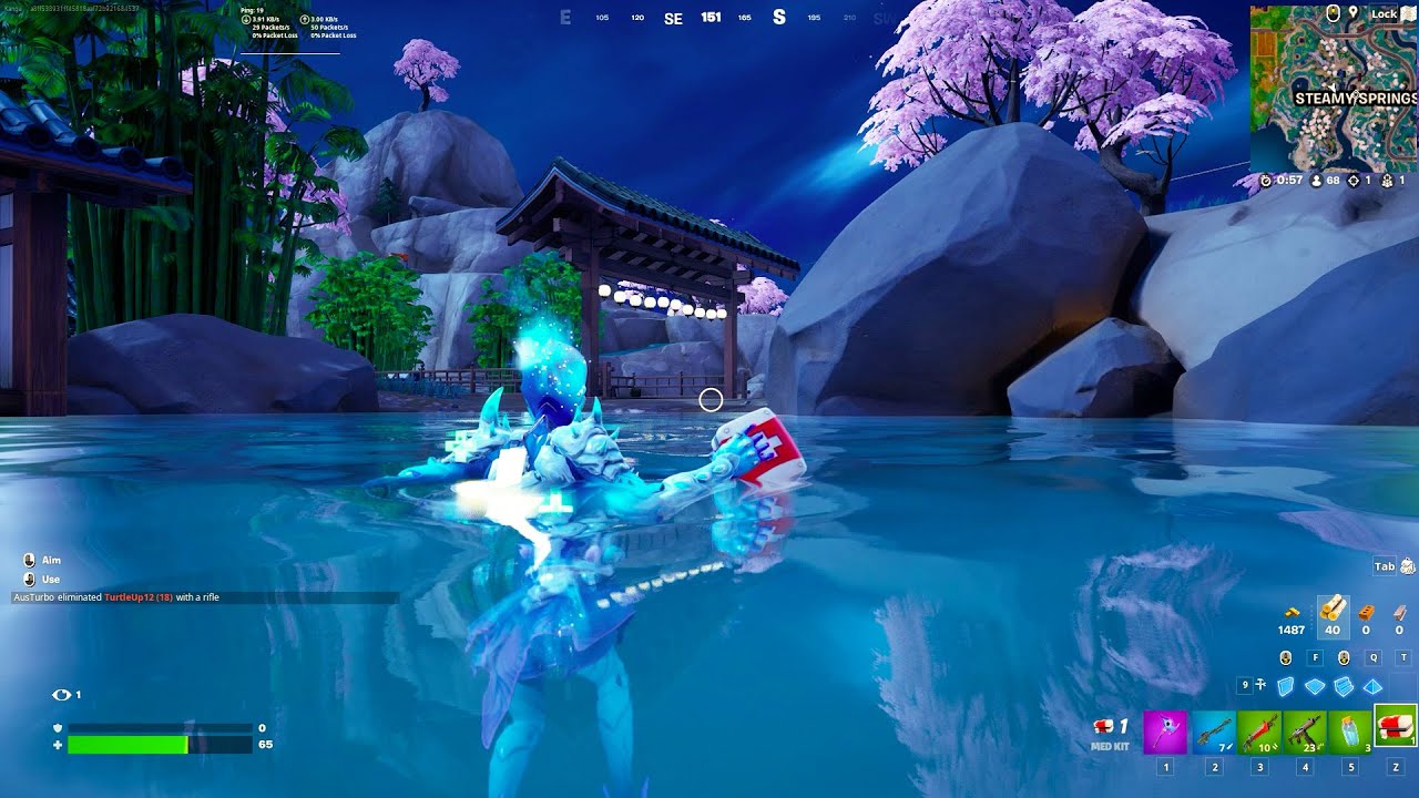 How to Restore health in a hot spring Fortnite - YouTube