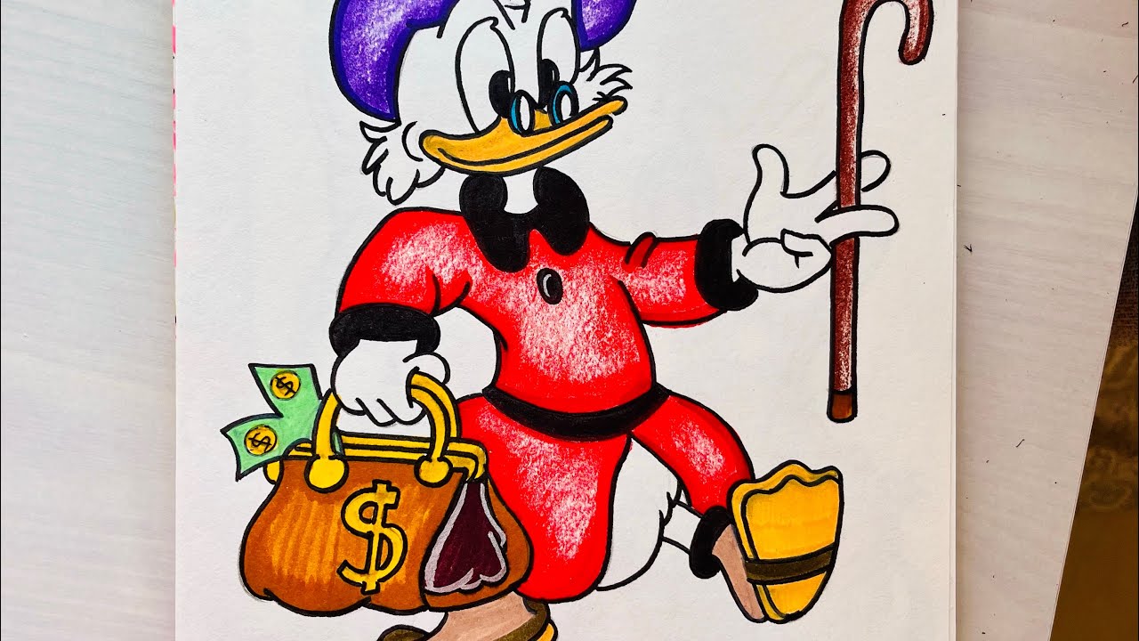 How to draw disney character uncle scrooge step by step ….draw with me ...