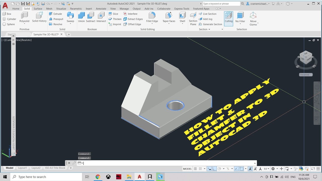 How To Apply Fillet And Chamfer To 3D Model/Objects - YouTube