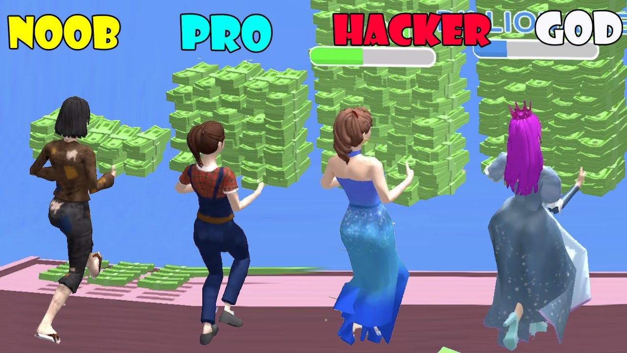 NOOB vs PRO vs HACKER vs GOD - Money Run 3D - YouTube