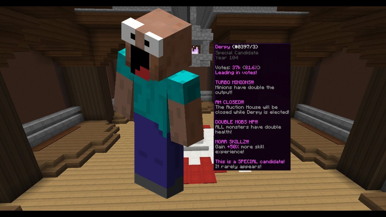 Mayor especial! DERPY!! Dicas do que fazer nesse Mayor. Hypixel skyblock - YouTube