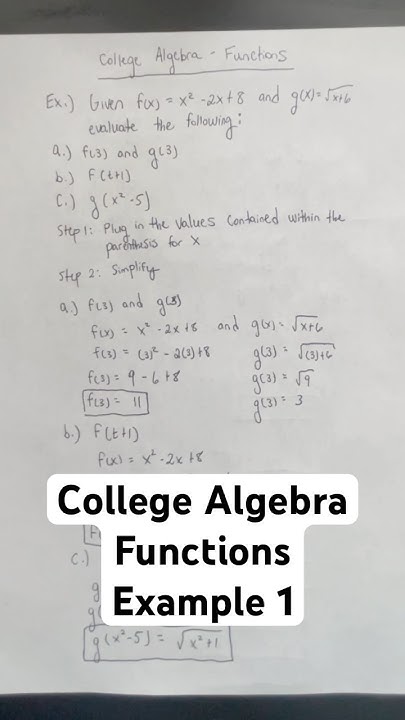 College Algebra - Functions Example 1 #collegealgebra #math #clep # ...