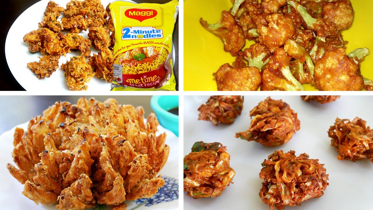 4 Easy Pakoda Recipes | Maggi Pakoda Recipe | Cabbage Pakoda ...