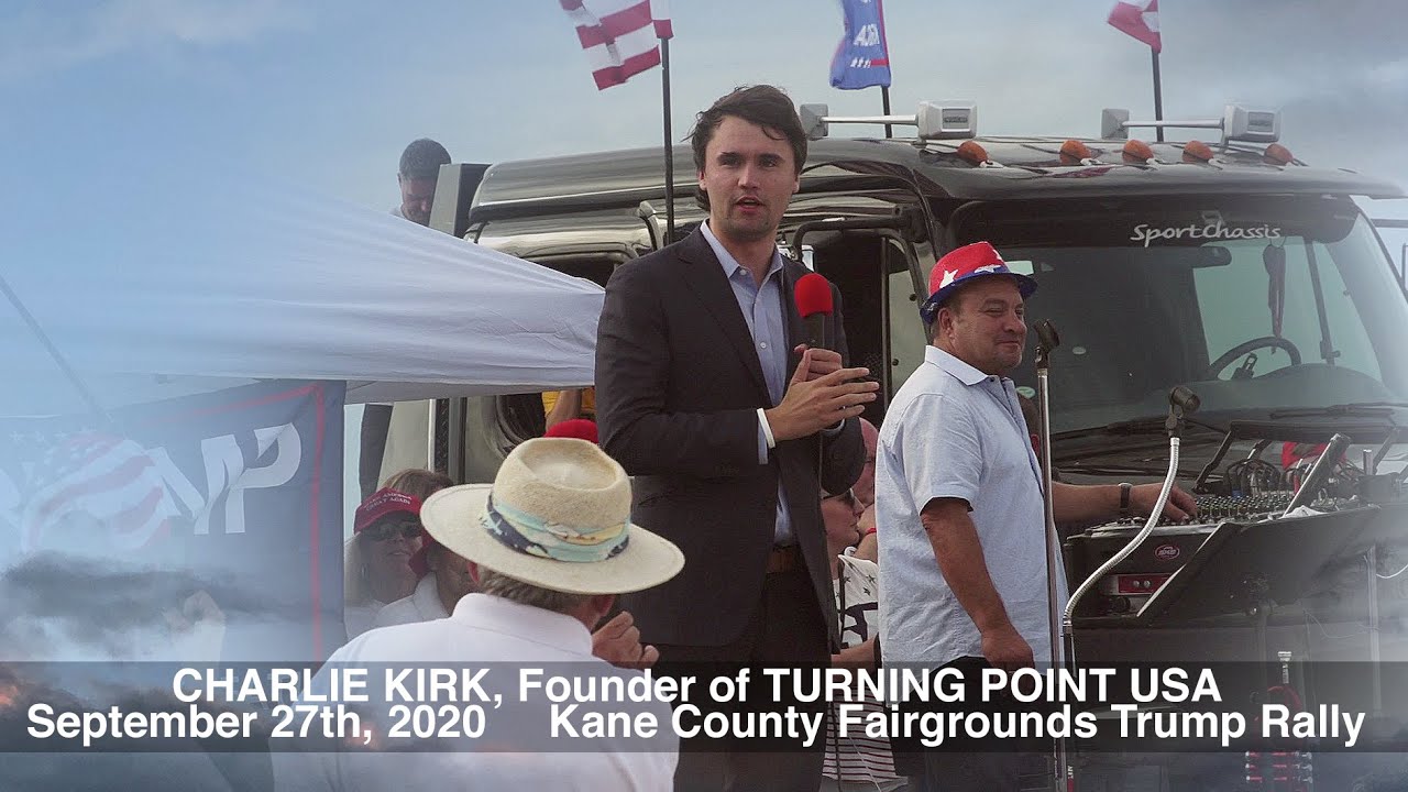 Charlie Kirk @ Kane Country Trump Rally - YouTube