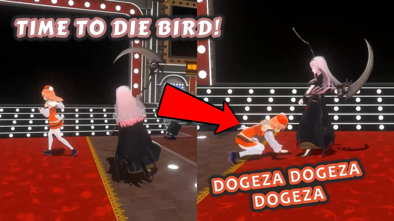 Calli brought her scythe and wanted to end Kiara on stage [Hololive EN ...