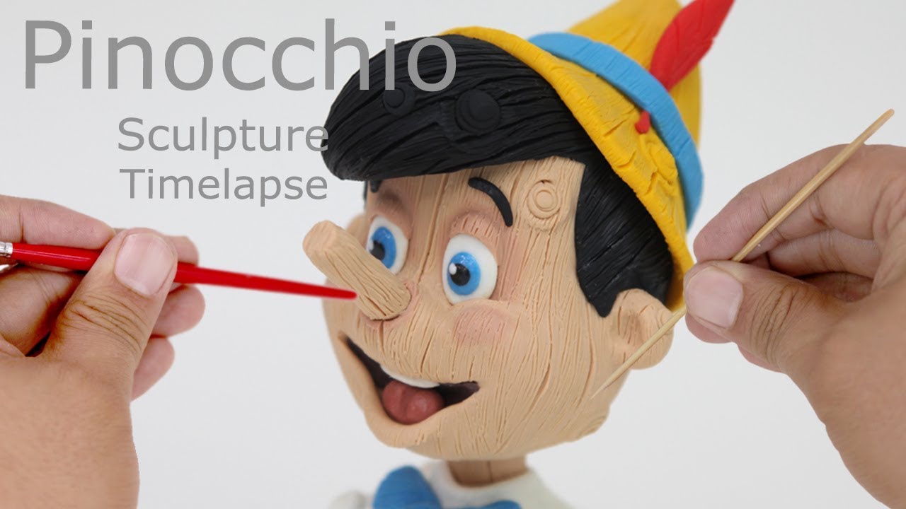 Pinocchio Sculpture Timelapse - hand sculpted, bust - YouTube
