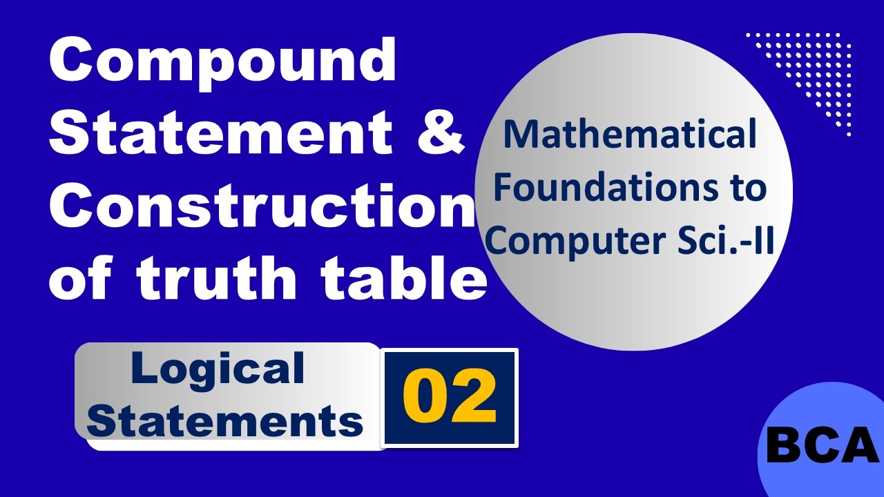 MDU BCA Maths | Compound Statements | Construction of Truth Tables ...