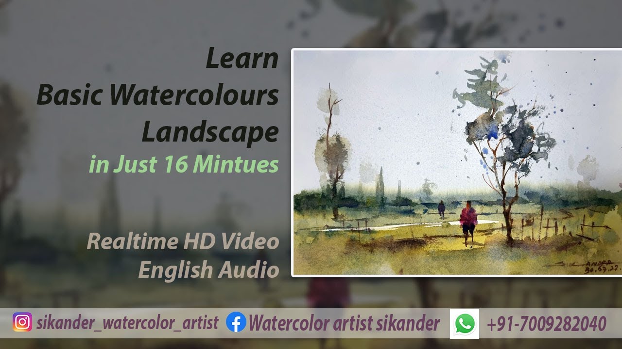 Basic Watercolor landscape painting - YouTube