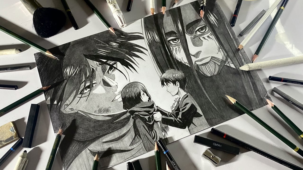 Eren and Mikasa Fan art - Speed Drawing - [Attack on Titan] || Drawing ...