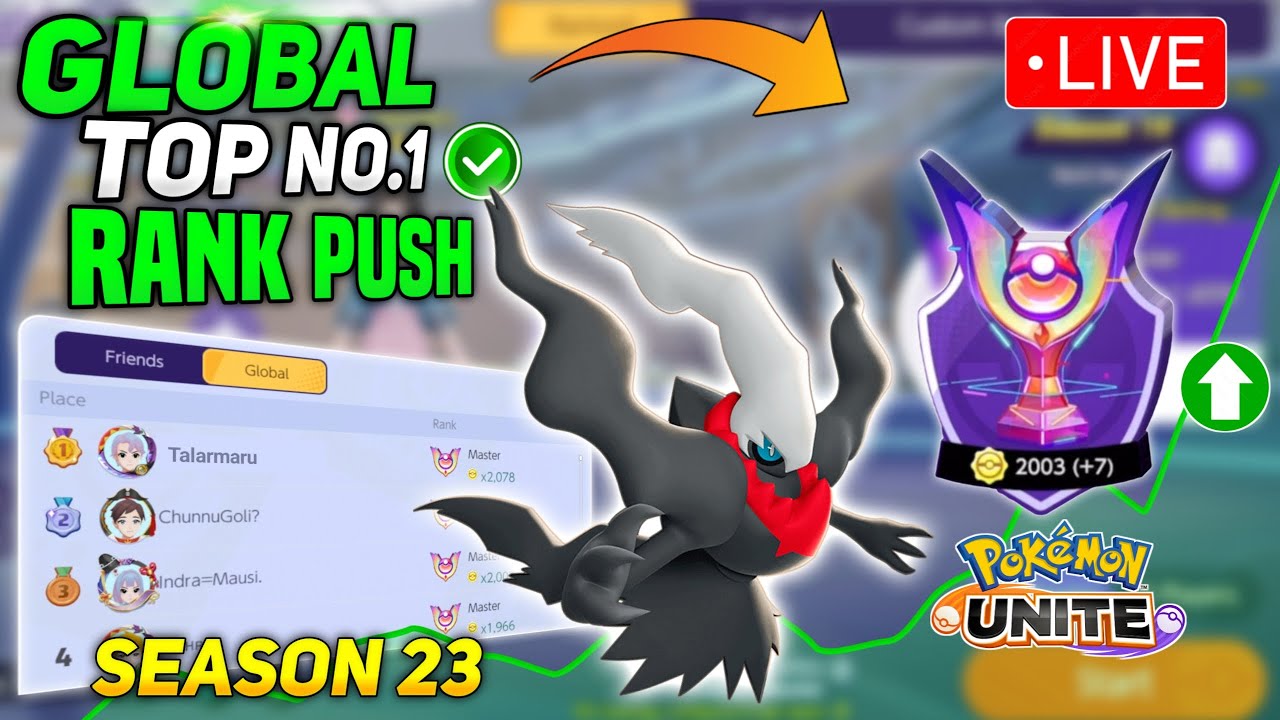 Global Top No.1 Rank Push! Day 15 let's do it Live | Pokemon unite ...