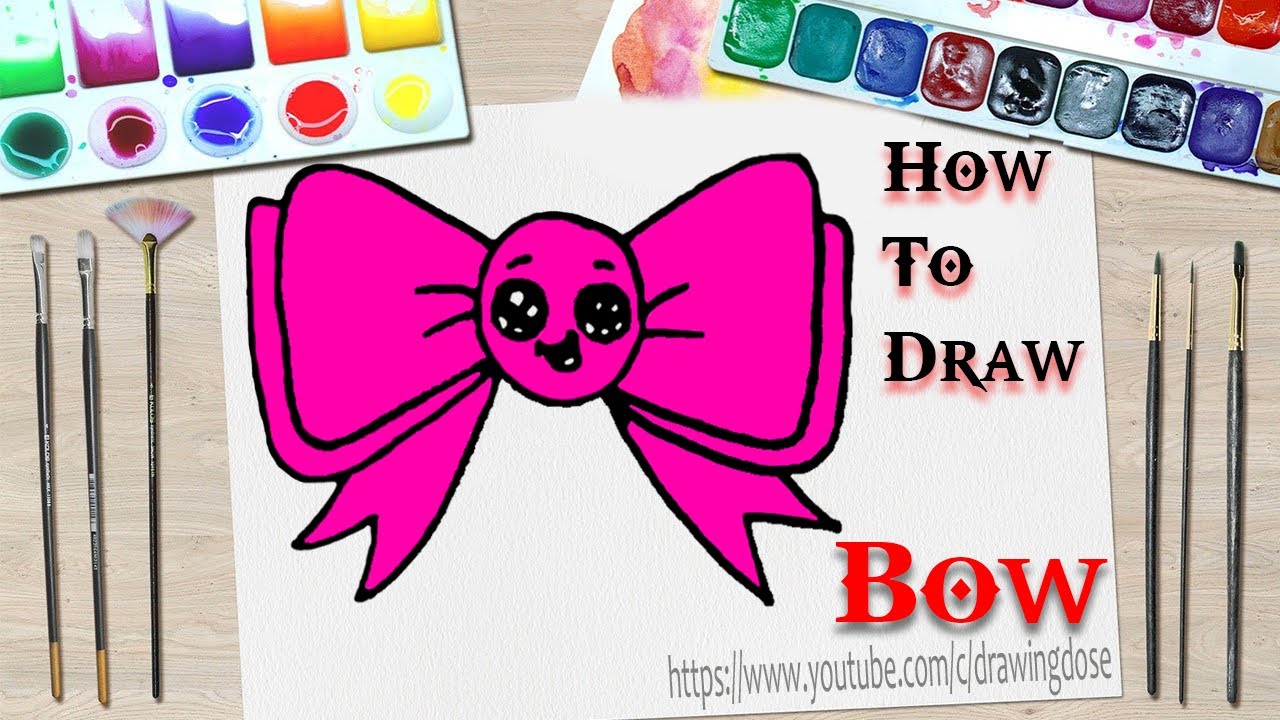 How to Draw Cute Bow Easy | Easy Bow Drawing | Bow Coloring Pages - YouTube