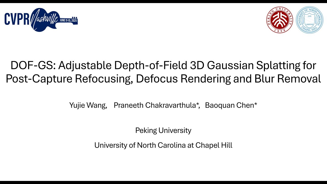 [CVPR 2025] DOF-GS: Adjustable Depth-of-Field 3D Gaussian Splatting ...
