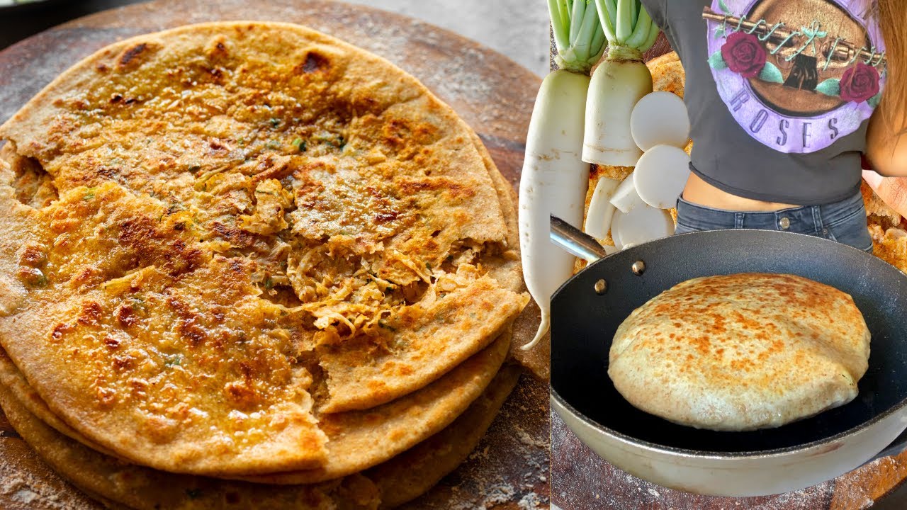 Punjabi Mooli Paratha - crispy STUFFED PARATHA with daikon/radish - YouTube