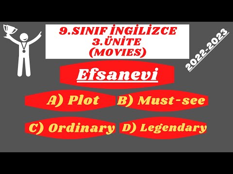 9.SINIF İNGİLİZCE 3.ÜNİTE KELİMELERİ | MOVIES | KELİME TESTİ