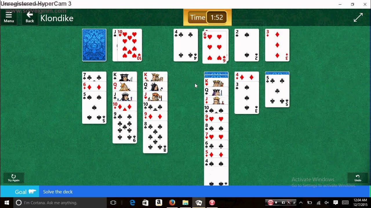 Microsoft solitaire Star Club Klondike Hard I Solve Challenge 1 - YouTube