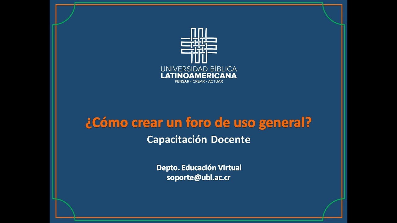 ¿Cómo crear un Foro de uso General? - YouTube