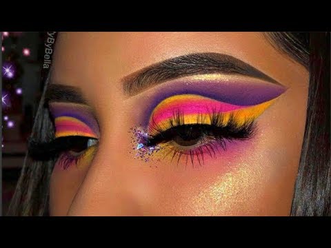 COLORFUL SUMMER CUTCREASE MAKEUP TUTORIAL - YouTube