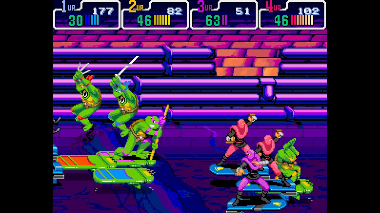 Teenage Mutant Ninja Turtles: Turtles in Time arcade 4 player Netplay ...