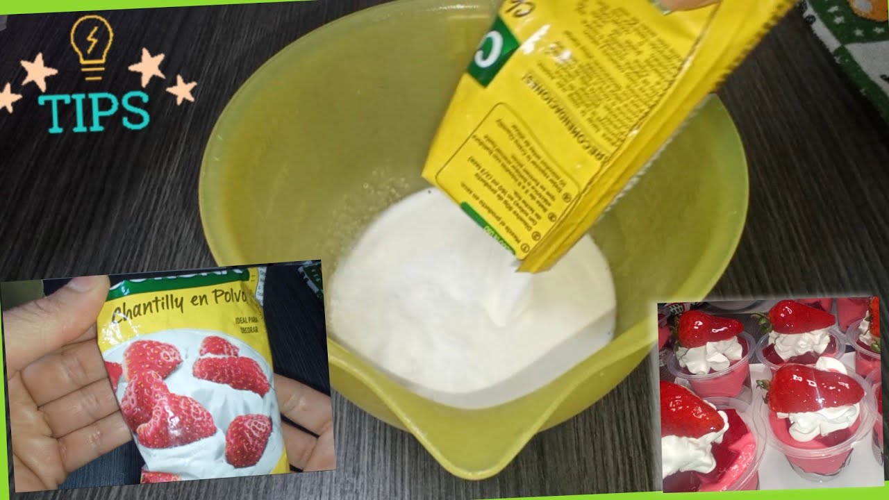 ‼️Preparación de Chantilly en Polvo Corona | Cómo hacer crema Chantilly ...