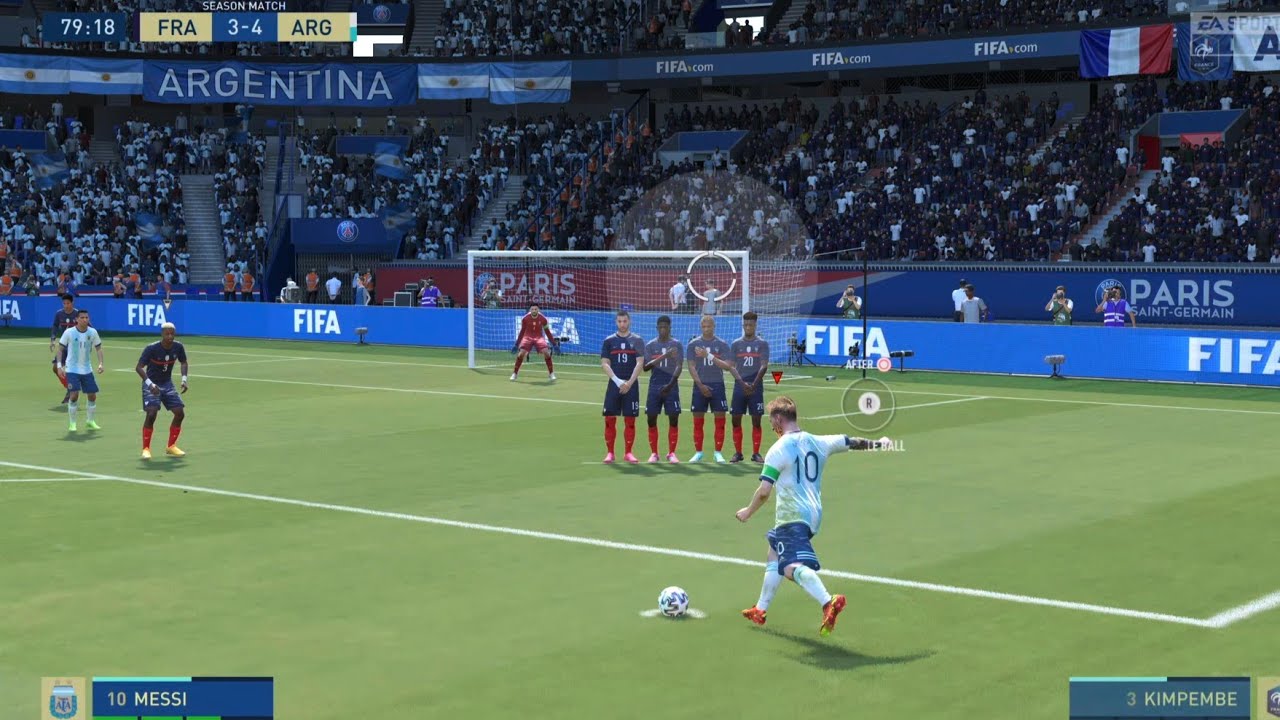 FIFA 21 PS5 - Messi scores a beautiful free kick - YouTube
