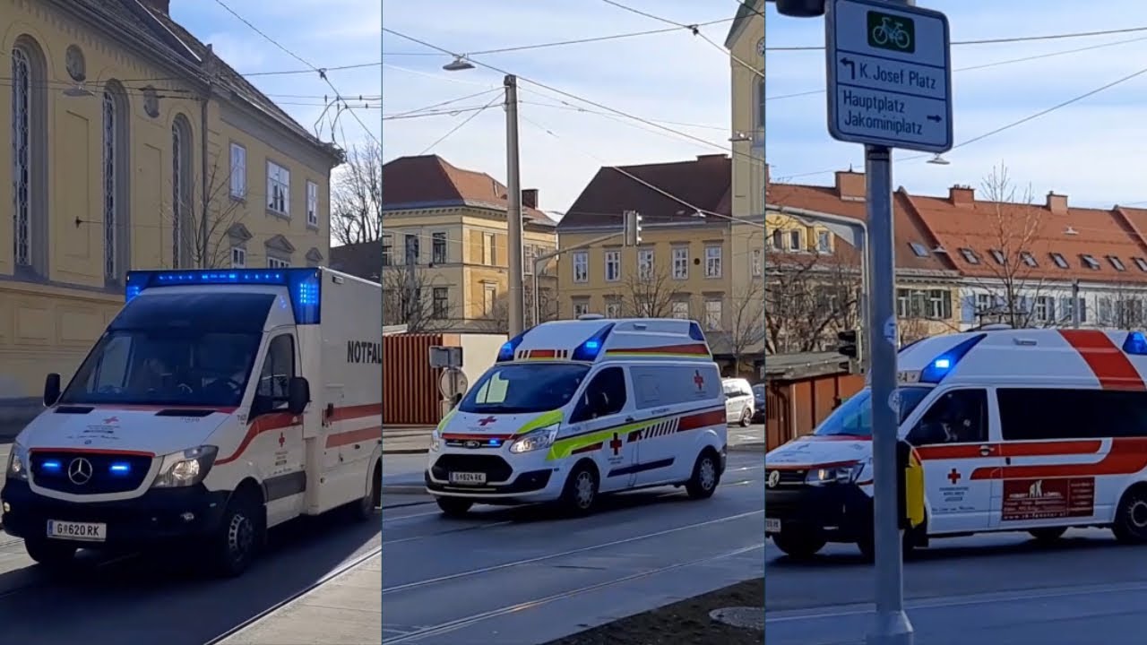 Graz | Austrian Ambulances Responding Compilation - YouTube