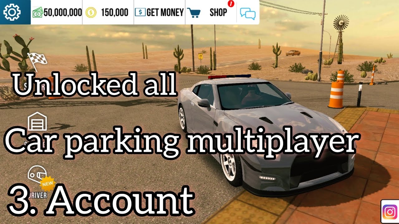 free 3. account car parking multiplayer - YouTube