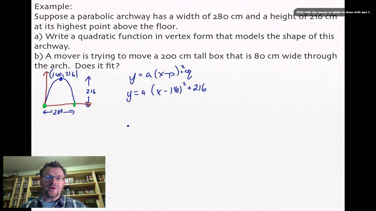 3.1 Quad Functions in Vertex Form (Part II) - (Pre-Calc 20) - YouTube