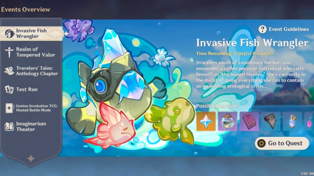 Genshin impact new event Invasive Fish Wrangler Gameplay - YouTube
