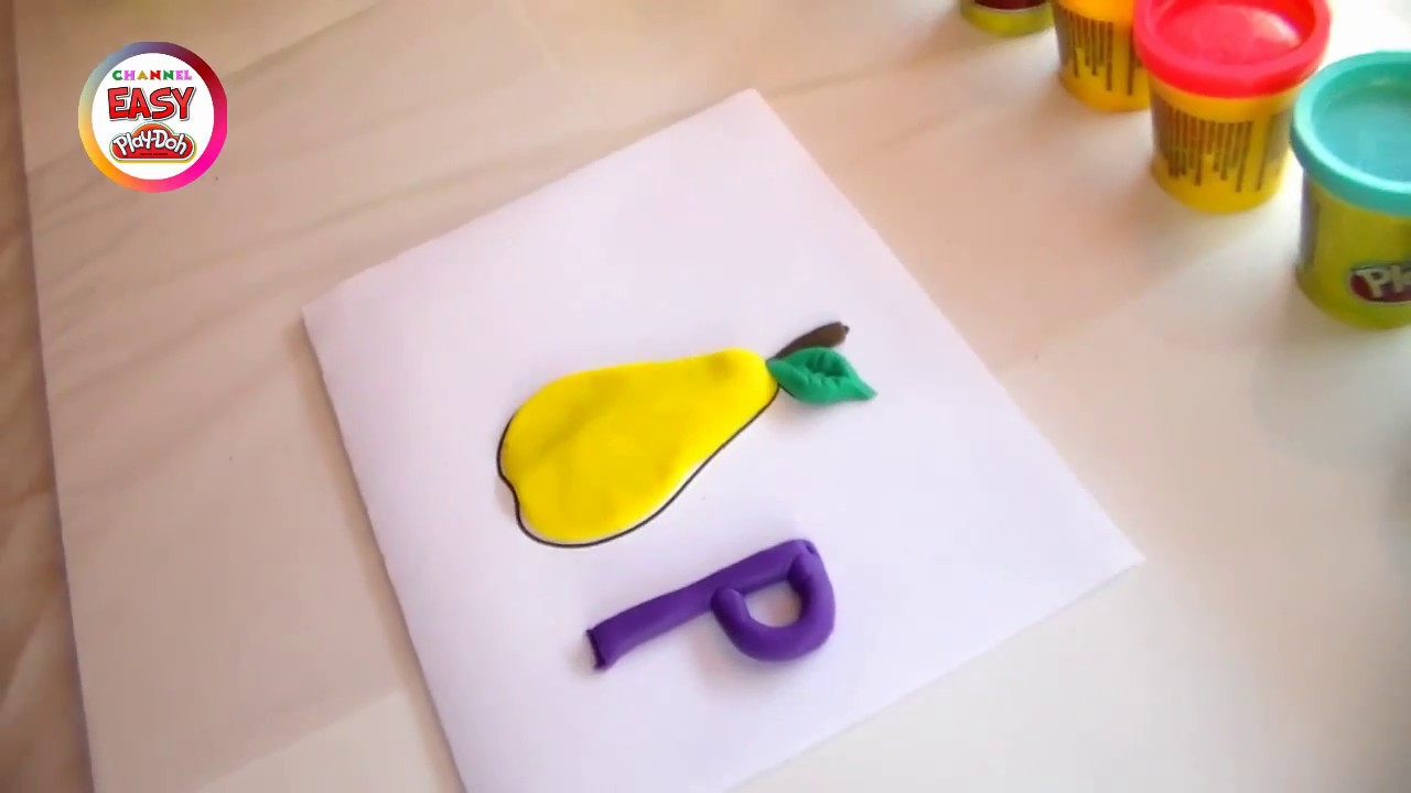 P is for Pears - COLOURING PAGE with "EASY PLAY DOH" - YouTube
