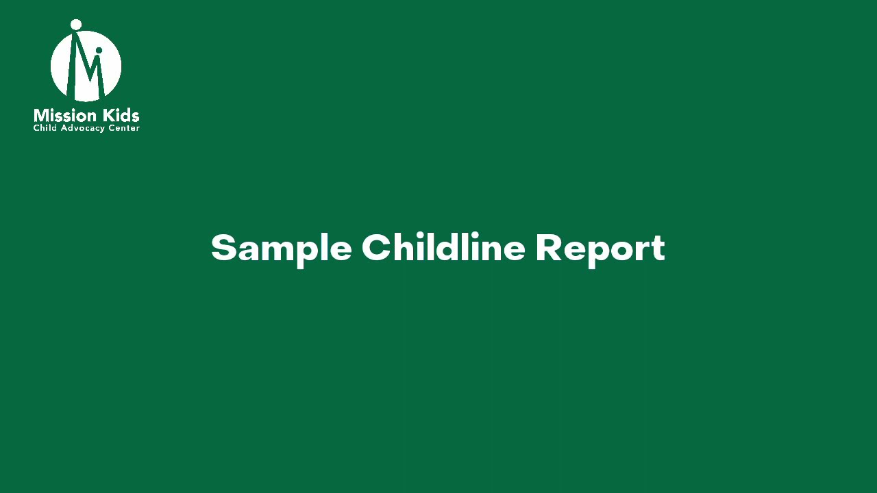 Sample ChildLine Report | Mandated Reporter Training - YouTube