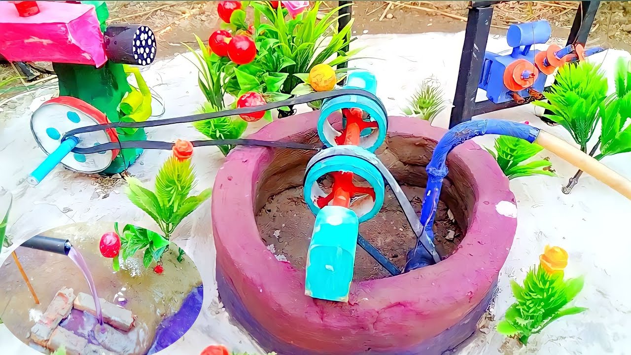 Diy tractor how to make mini well waterpump part-02 machine science ...