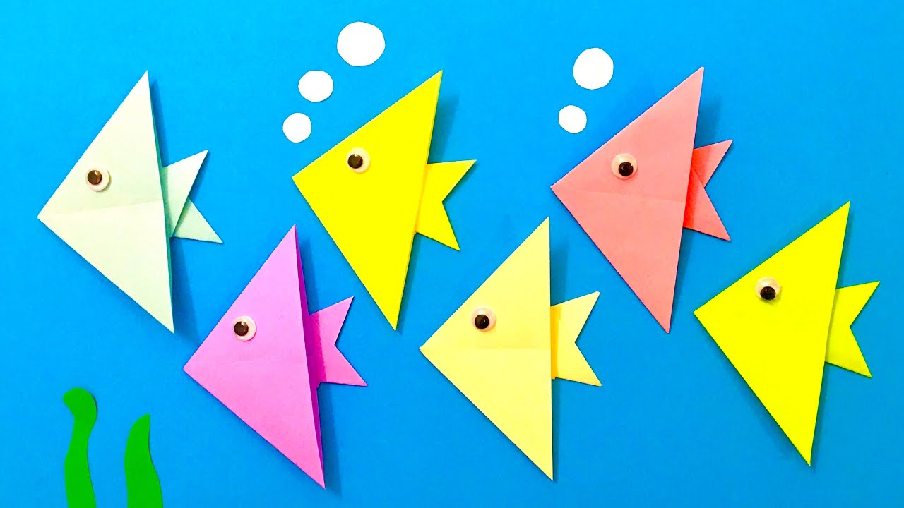 How to Make Paper Fish / Easy Sticky Note Origami - Paper Fish ...